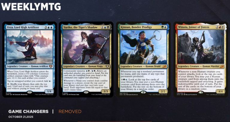 WotC Tweaks Commander Brackets, Trims Game Changers List - Draftsim
